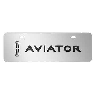 Lincoln Aviator 3D Logo on Chrome 12"x4" Half-Size Stainless Steel ...