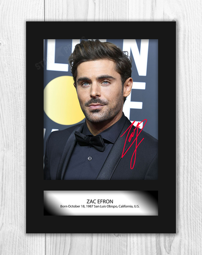 Zac Efron (3) A4 reproduction autograph picture poster. Choice of frame ...