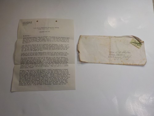 WW2 Letter 1945 Christmas Day Camp Wallace Texas Nay Sailor U.S.S ...