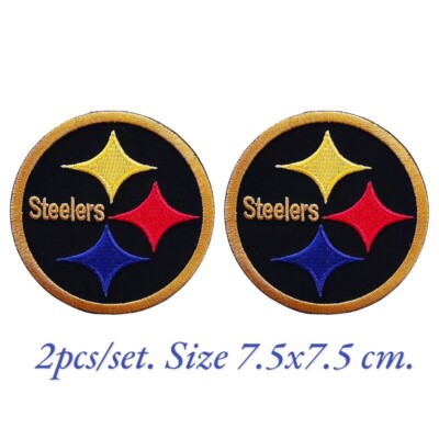 2 pieces Pittsburgh Steelers Black Gold Football Embroidered Iron On ...