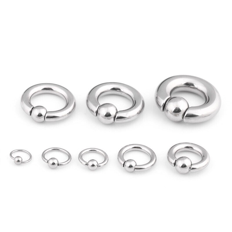 2 Pcs Big Spring Captive Bead Ring BCR PA Earring Prince Albert ...