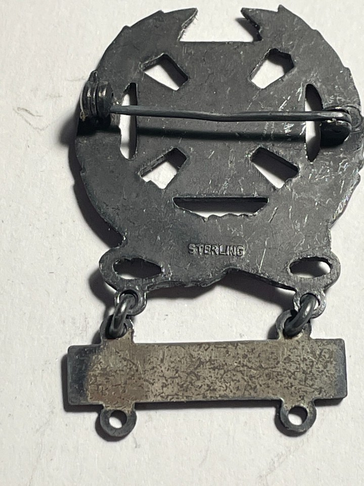 Military US Army Iron Cross Marksman Medal Rifle Sterling | eBay