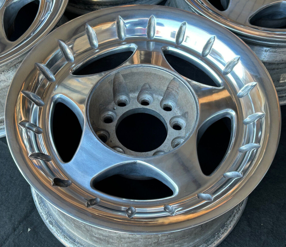 (4) 15" VINTAGE CENTERLINE HELLCAT HIGH POLISHED WHEELS 15X7 RIMS 5X5 ...