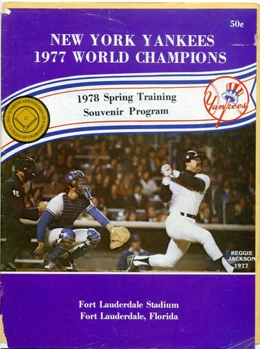 Vtg 1978 New York Yankees Spring Training Program & Roster Sheet ...