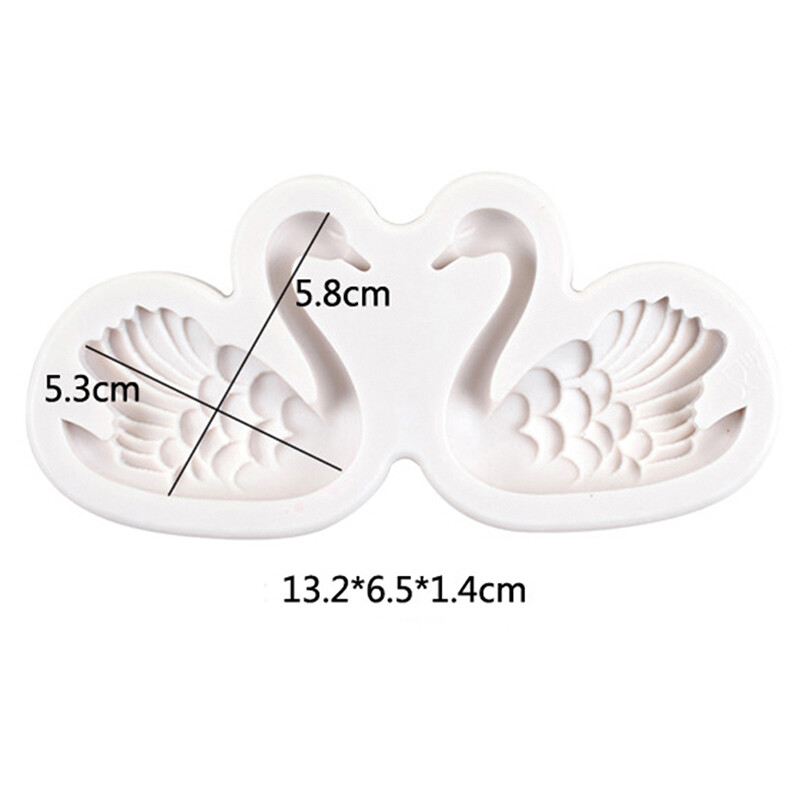Silicone Couple Swan Mold Fondant Cake Decoration Mould Soap Molds.l8 ...