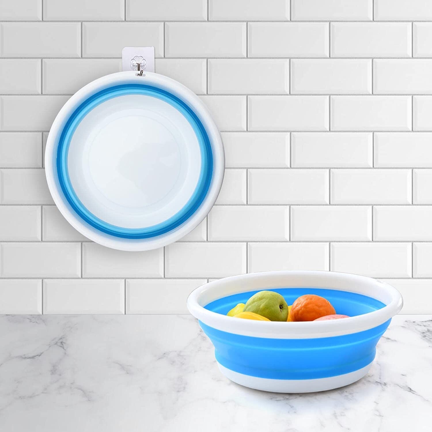 Collapsible Round Bowl Wash Basin Small Space Saving Camping Washing Up ...