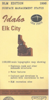 USGS 1:100,000 edition topographic map Elk City Idaho | eBay