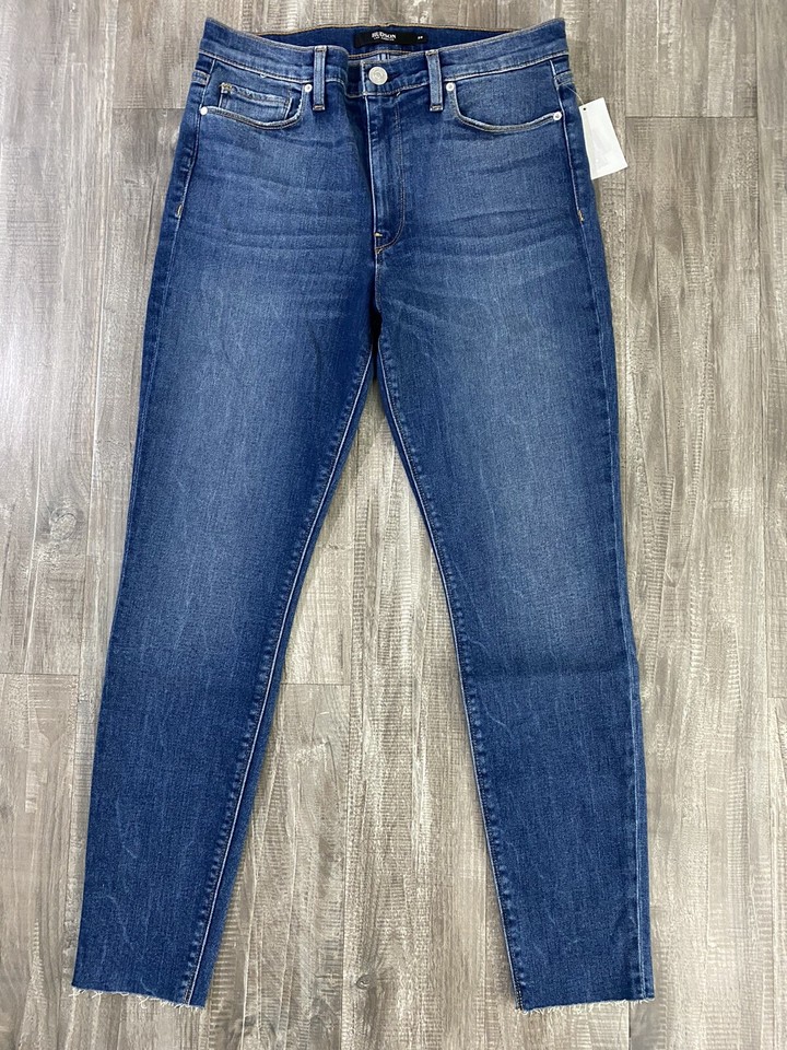 Hudson Barbara Jeans Blue Size 29 High-Waist Raw-Hem Skinny Stretch ...