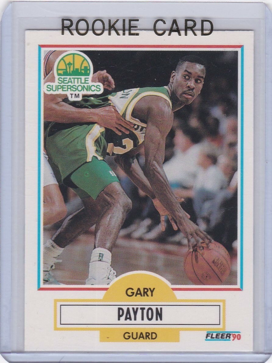 GARY PAYTON ROOKIE CARD 1990 Fleer $$ Basketball RC Seattle Supersonics ...