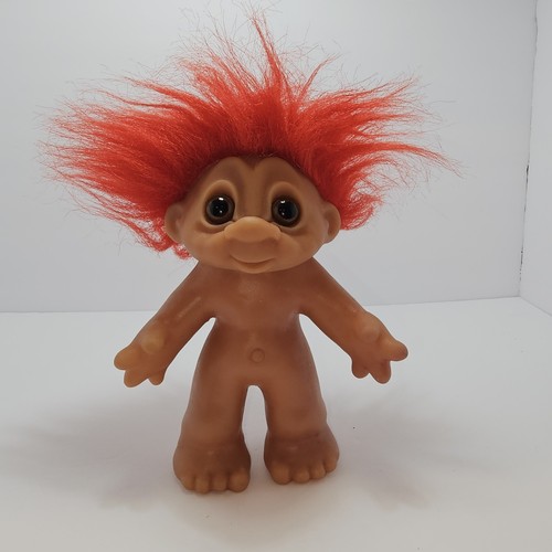 VTG 1988 Dam Troll Doll Toy Denmark 9” Red Hair Brown Eyes No Clothes ...