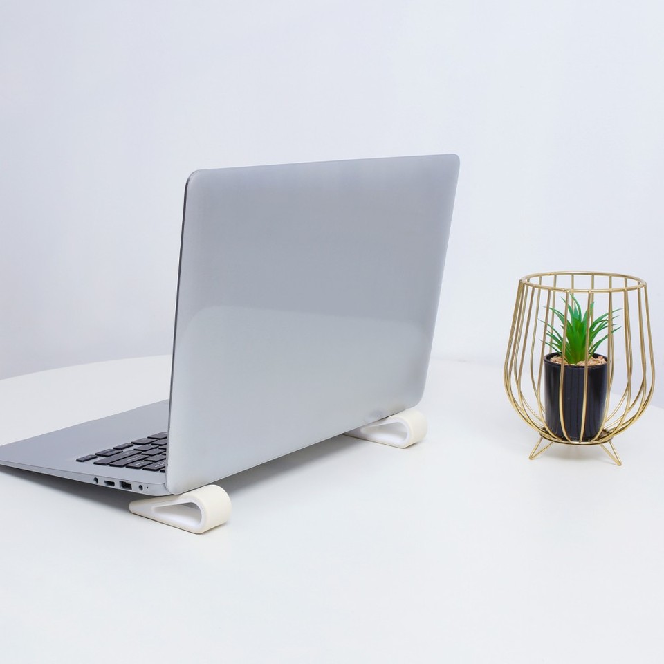 2 Pieces Laptop Stand with Wedge Computer Riser Feet for Desk ...