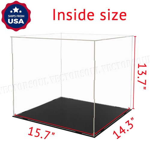US Acrylic Plastic Display Box 40cm Large Case Self-Install Dustproof ...