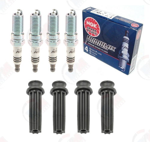 NGK "IRIDIUM" IX Spark Plugs + SMP Coil Boots for 2013-2018 Ford 2.0L ...