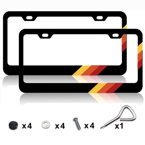 2x For Toyota Tacoma Tundra Rav4 Tri-Color Car License Plate Tag Frame ...