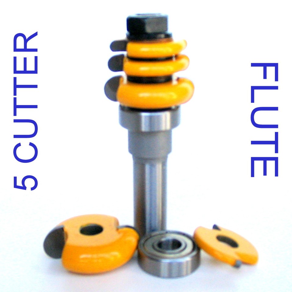 1PC 1/2" SH 1/4" radius Flute Assembly Router Bit & 4 Cutters Set sct ...