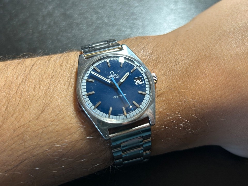Omega Geneve Automatic Blue Rare Dial | eBay