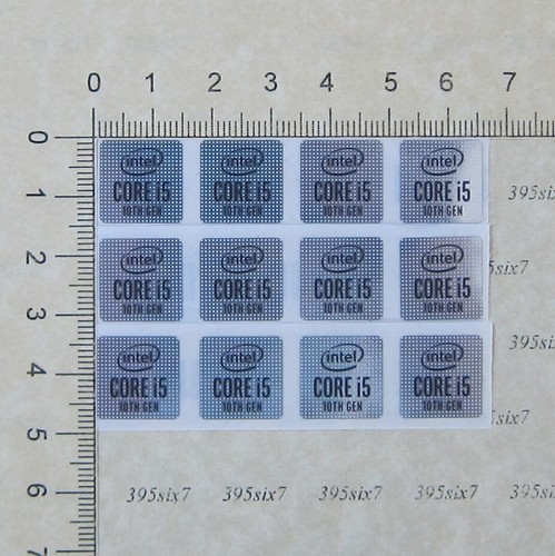 Laptop PC Processor Sticker (1st 3rd 4th 6th 7th 8th 9th 10th Gen) x 12 ...
