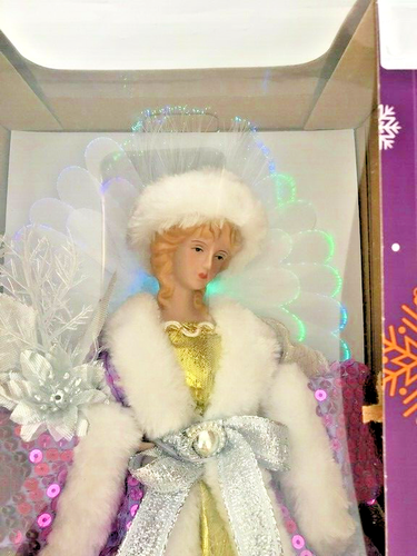 Windy Hill Christmas Purple Angel Tree Topper Fiber Optic Battery ...