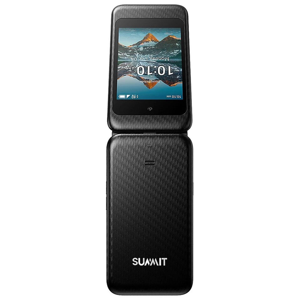 Boost Mobile Summit Flip Phone Bundle Dual 2.8" Display- 12 Months FREE ...