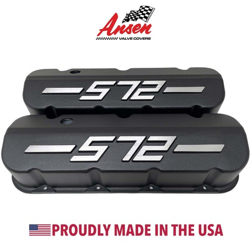 Big Block Chevy 572 Tall Valve Covers Black with Raised Logo - Ansen ...