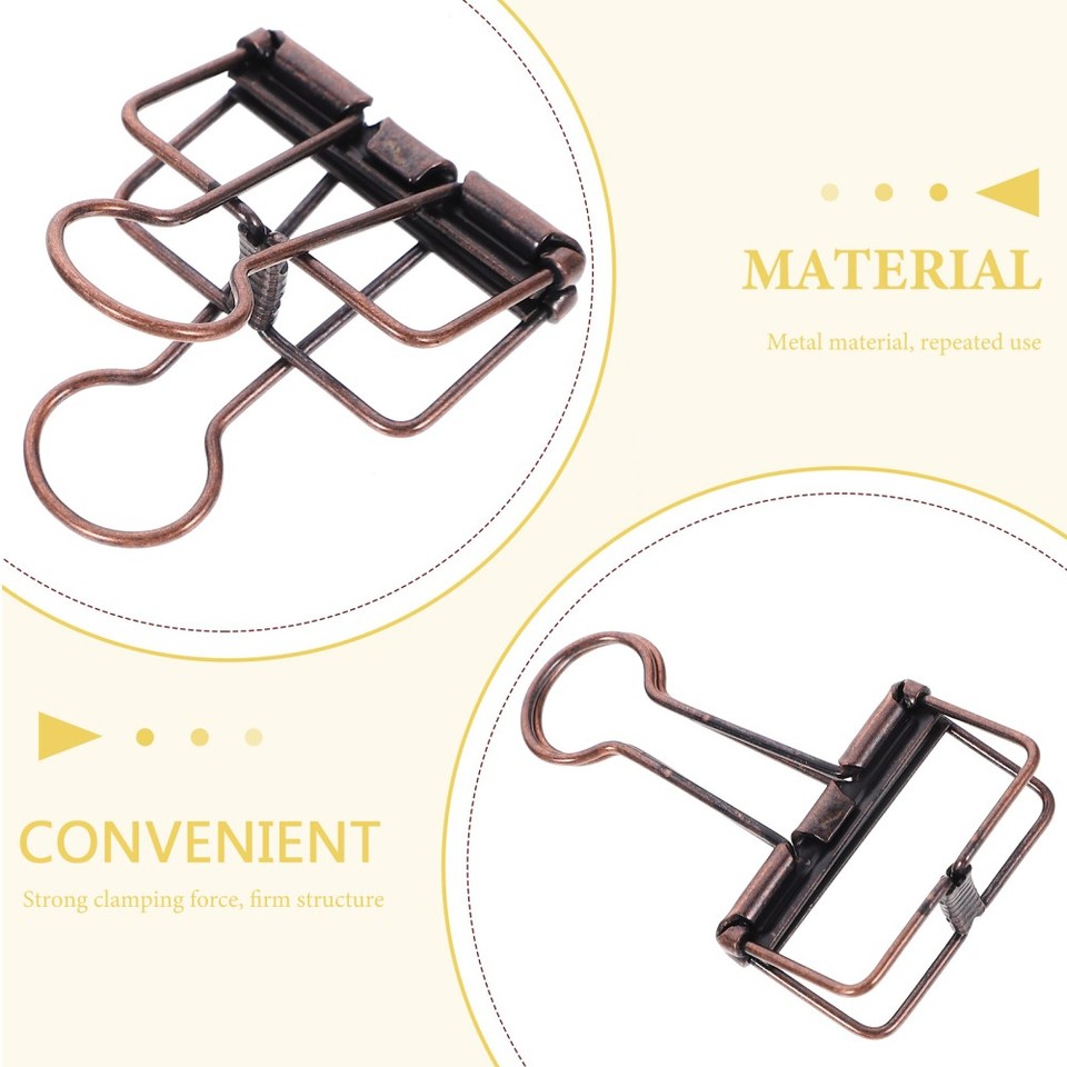 10 Pcs Hollow Dovetail Clip Document Clamps Metal Binder Office Paper ...