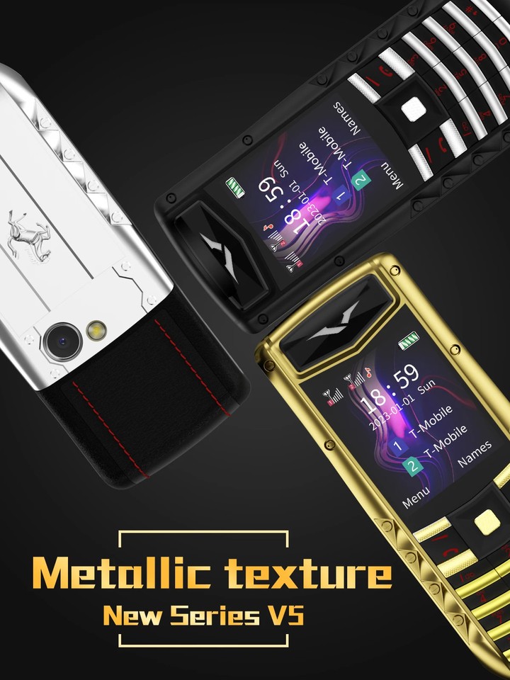 Unlocked V5 PRO Luxury Mini Mobile Dail Phones Metal Body Dual Sim ...