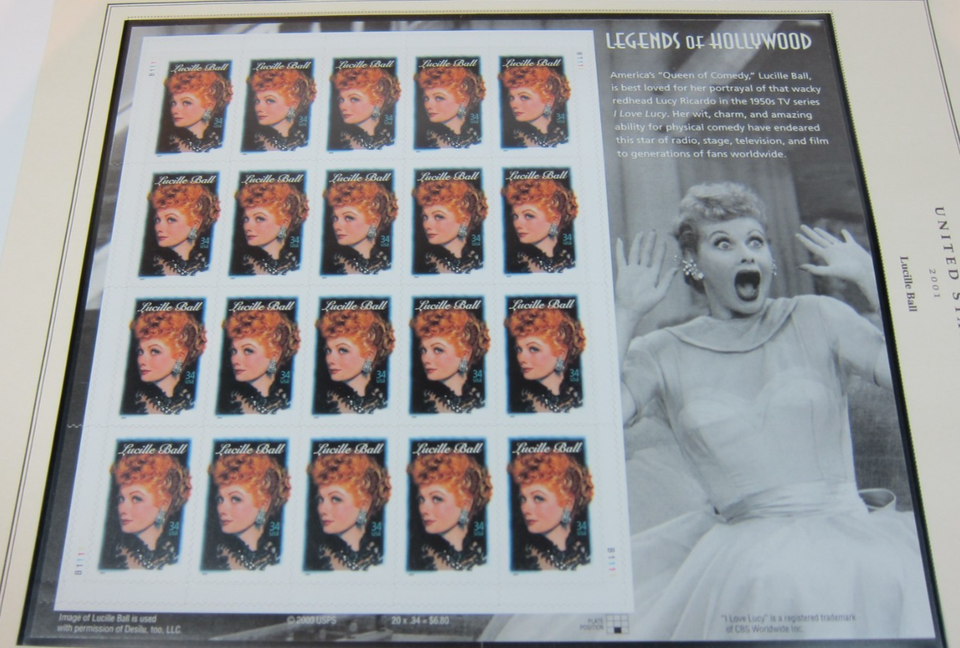 16 Legends of Hollywood Stamp Panes from 1995 thru 2010 USPS Stamp ...