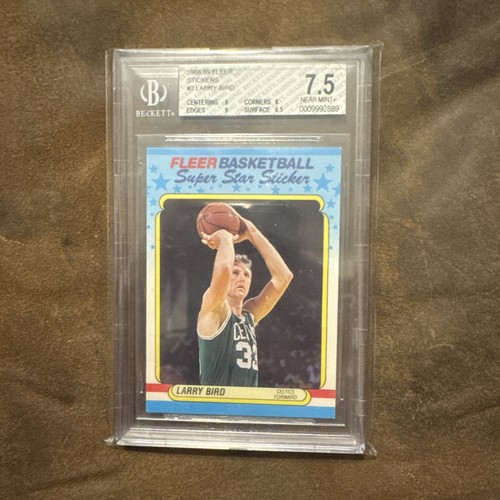 1988-89 Fleet Basketball Stickers #2 Larry Bird BGS 7.5 Near Mint | eBay