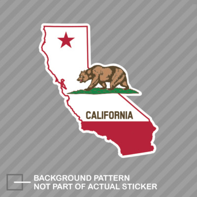 California Flag State Shaped Sticker Decal Vinyl republic CA california ...