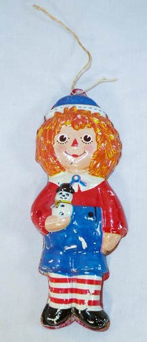 Vintage Raggedy Andy Paper Mache Cardboard Christmas Ornament -No Ann ...