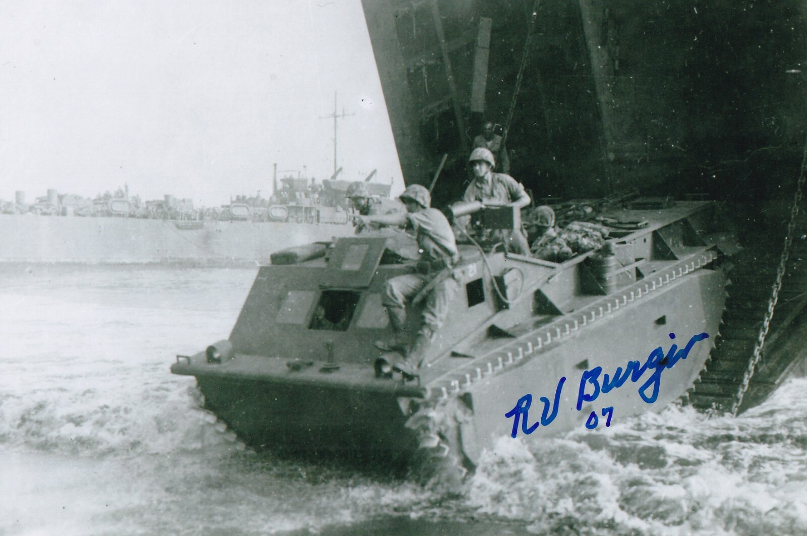 HBO The Pacific R.V. Burgin WWII Okinawa, Peleliu, K-3-5 SIGNED ...