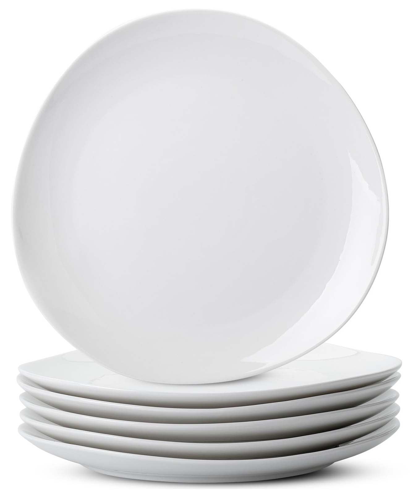 BTaT- White Porcelain Dinner Plates Triangular Set of 6 11 Inch White ...