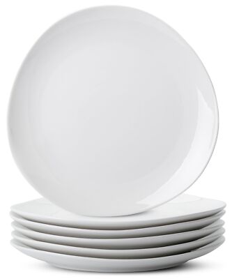 BTaT- White Porcelain Dinner Plates Triangular Set of 6 11 Inch White ...