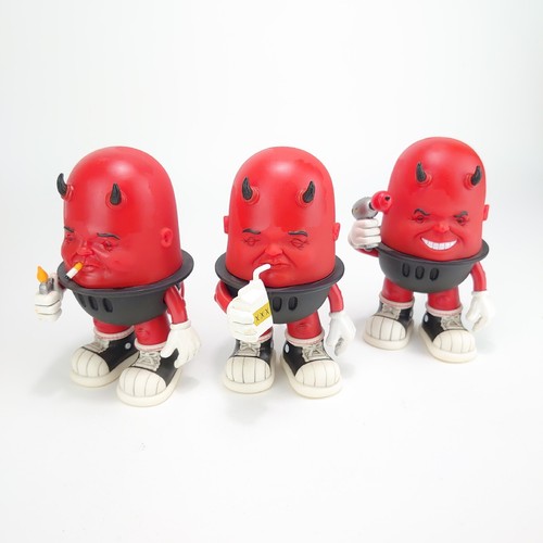 Bob Dob Luey Red Smoking Raging Drinking 4" Figures StrangeCo Art Toy ...