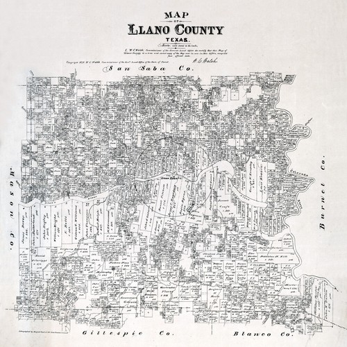1879 Farm Line Map of Llano County Texas | eBay