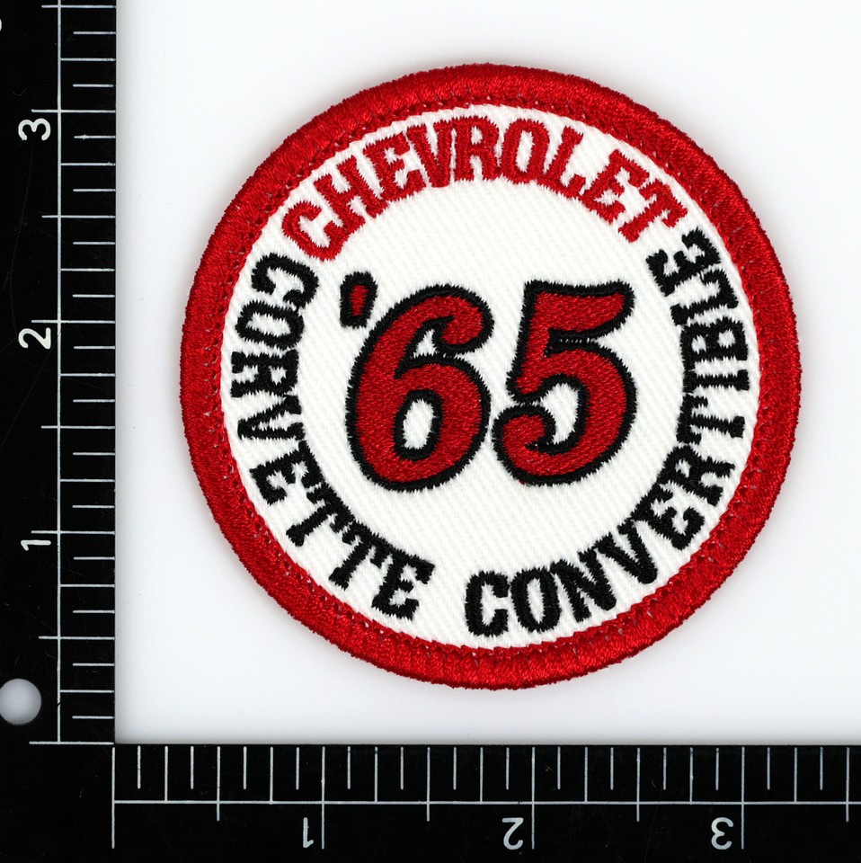 1965 Chevrolet Corvette Convertible Embroidered Patch Ivory/Dark Red ...
