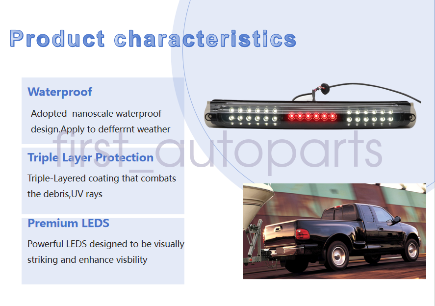 For Ford F150 1997-2003 Black/Smoked LED 3rd tail Brake Light Third ...