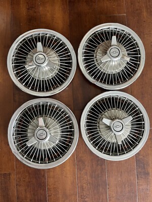 VINTAGE 1960's CHEVY NOVA IMPALA SS THREE BAR WIRE SPINNER HUBCAPS ...