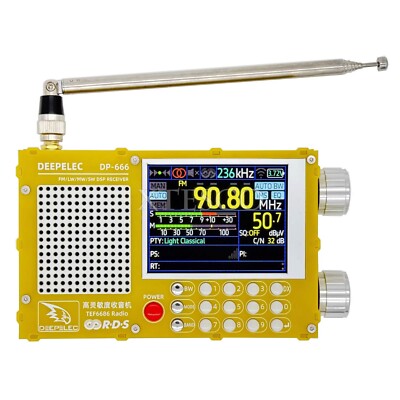 Yellow DP-666 TEF6686 FM/LW/MW/SW Full Band Radio High Sensitivity DSP ...