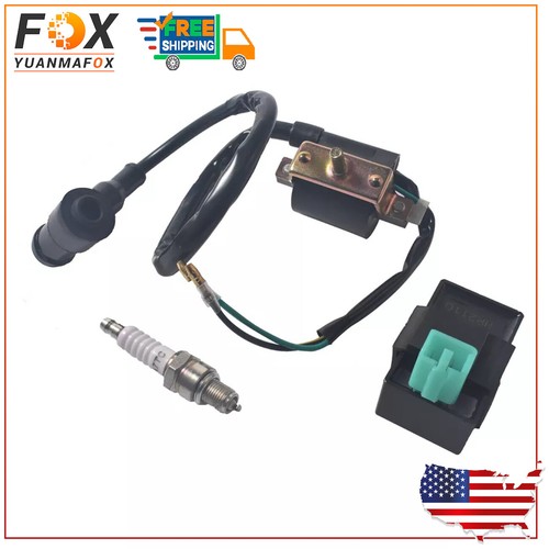 Ignition Coil CDI Spark Plug Kit Fit Chinese ATV Quad 50cc 70cc 90cc ...