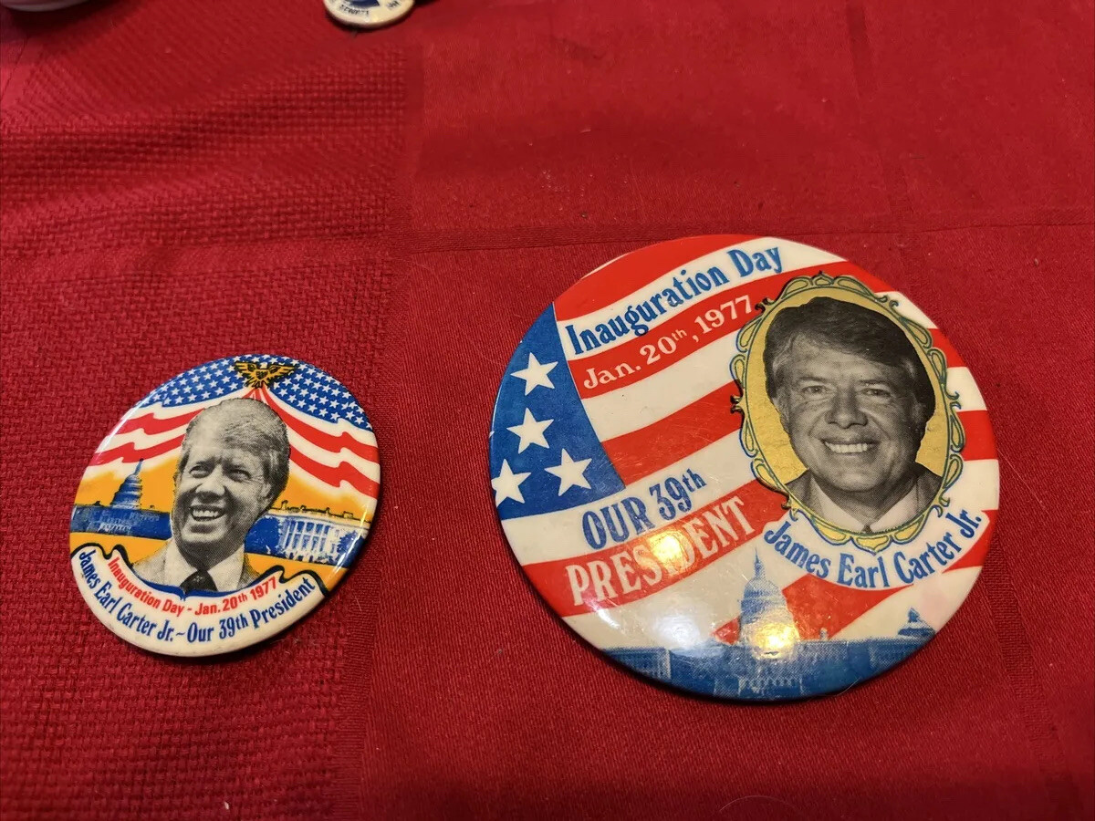 Jimmy Carter 1977 Inauguration President Lot Of 2 political campaign ...