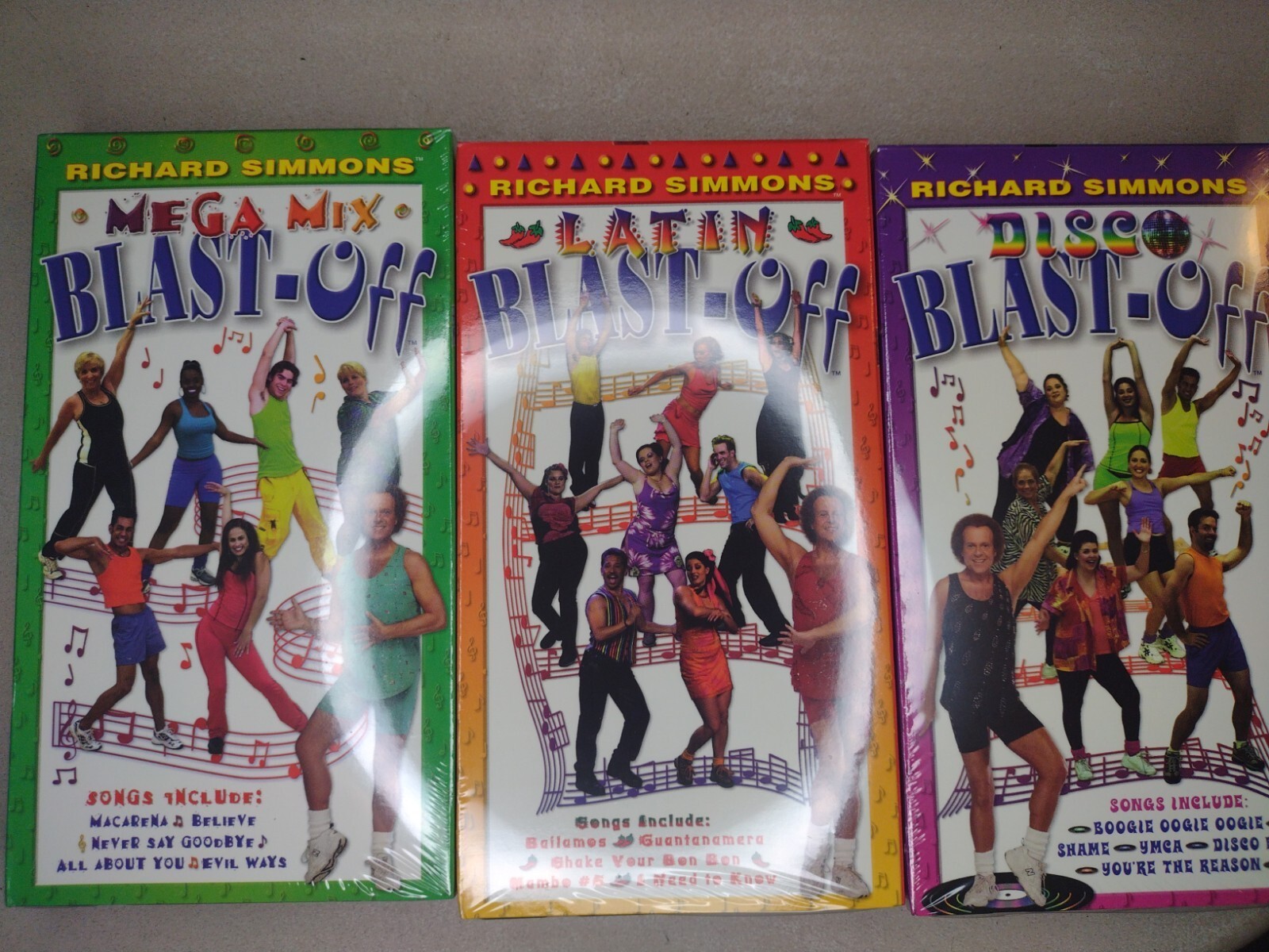Richard Simmons - Blast-Off The Pounds 3-Pack (VHS, 2002, 3-Tape Set ...