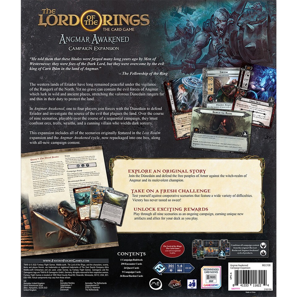 Campaign Expansion Angmar Awakened Board Game LOTR Lord of the Rings ...