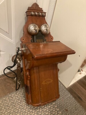 Fyns Kommunale, antique bell wall phone w/ handset | eBay