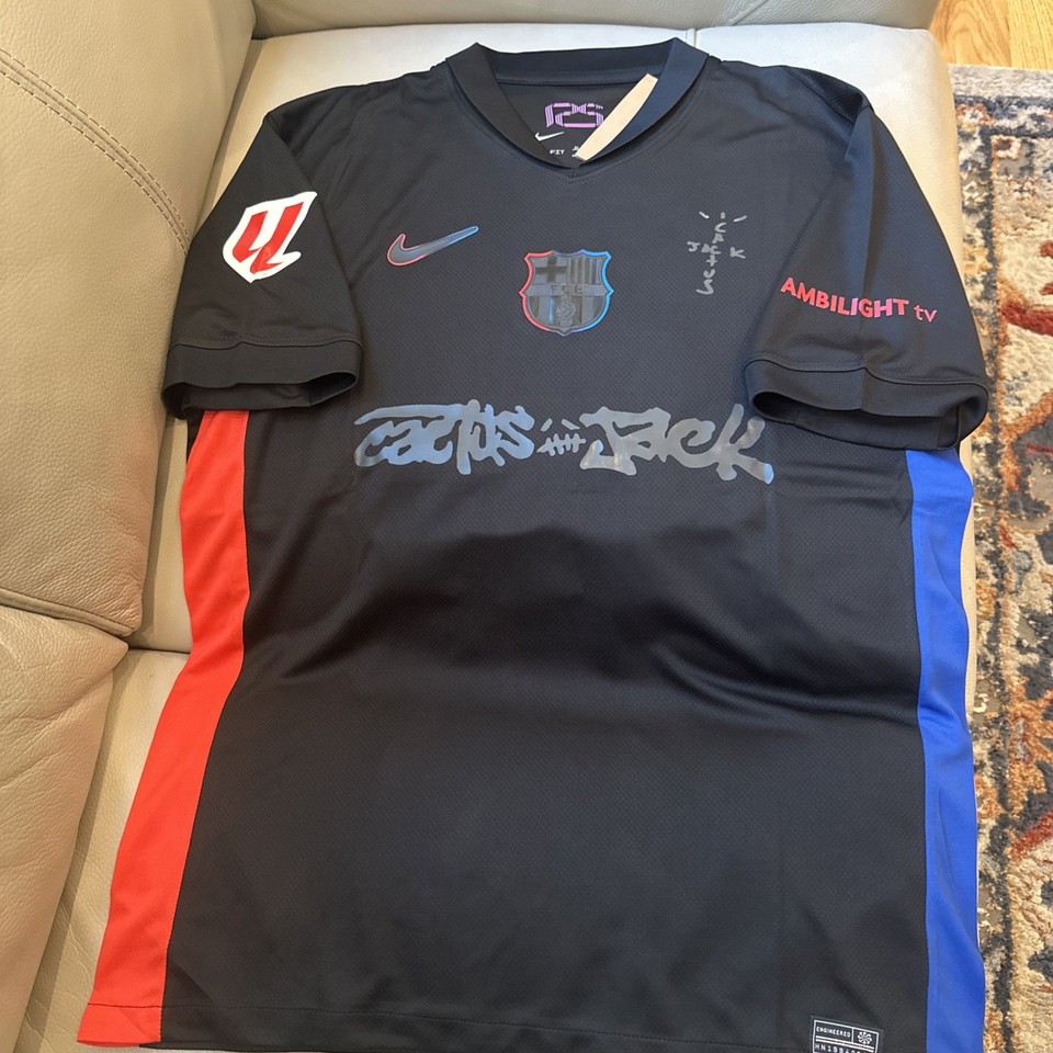 BARCELONA x TRAVIS SCOTT Limited Cactus Jack Black XL Slim Fit LAMINE 22 BY 30 | eBay