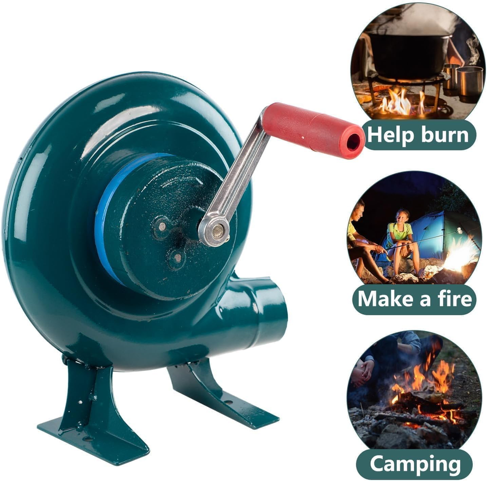 Hand Crank Blower, 200W Fire Blower with Hand Crank, Heat up Coal ...