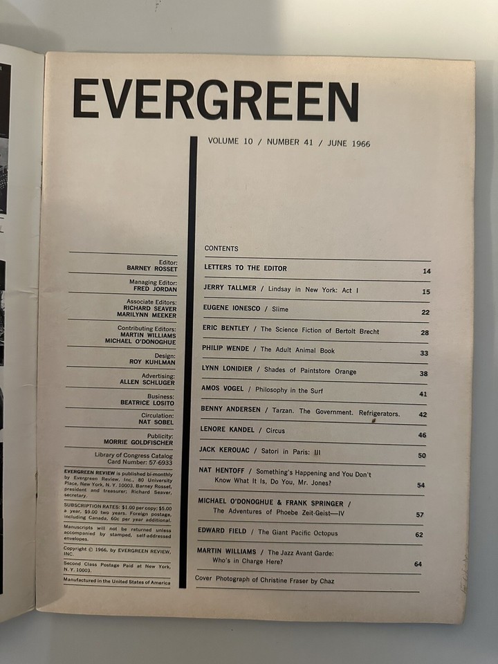 1966 June Evergreen Review Magazine #41 (B18) | eBay
