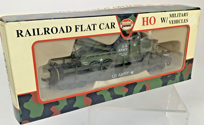 HO Model Power Military Action Series 8661 U.S. Army Flatcar with Tow ...