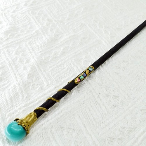 Double-headed Crystal Opal Magic Wand Wood Stick Wicca Altar Props ...