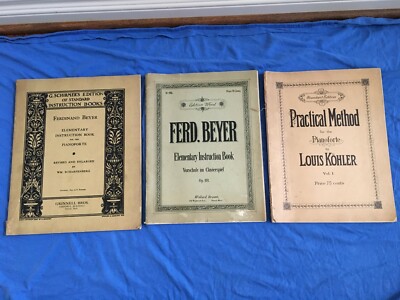 Antique Ferdinand Beyer Century-Old Music Books Lot of 3 Pianoforte ...
